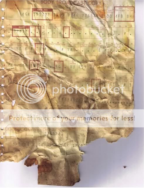 FOUND: 1967 Camaro Build Sheet (not mine) | Team Camaro Tech